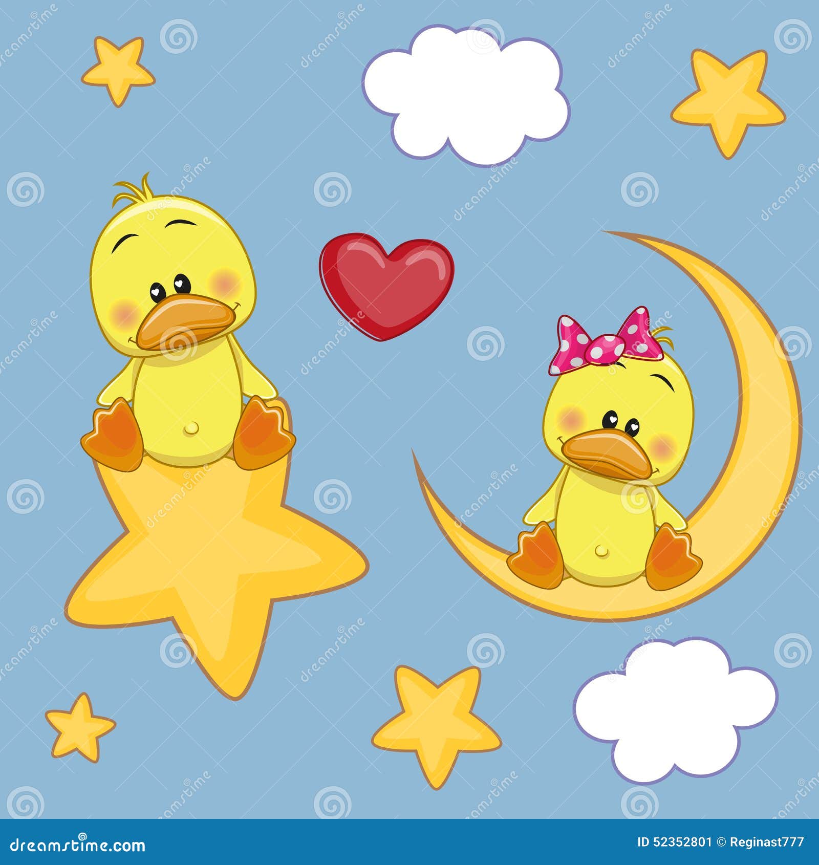 Lovers Ducks stock vector. Illustration of card, child - 52352801