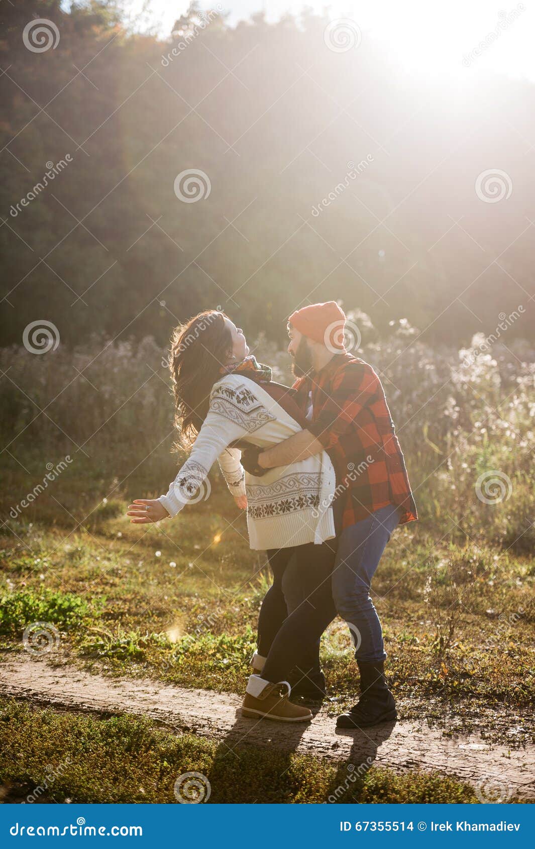 Lovers hugging in nature stock photo. Image of romantic - 67355514