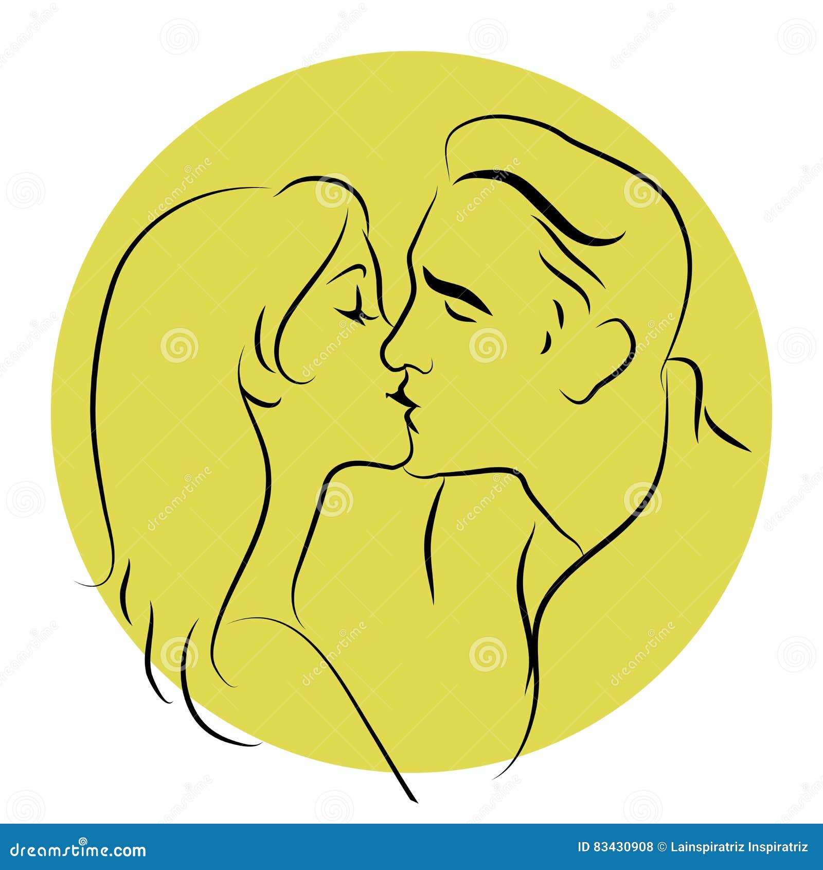 Lovers Kissing. Line Drawing Stock Illustration - Illustration of heart ... Lovers Kissing. Line Drawing Stock Illustration - Illustration of heart ...