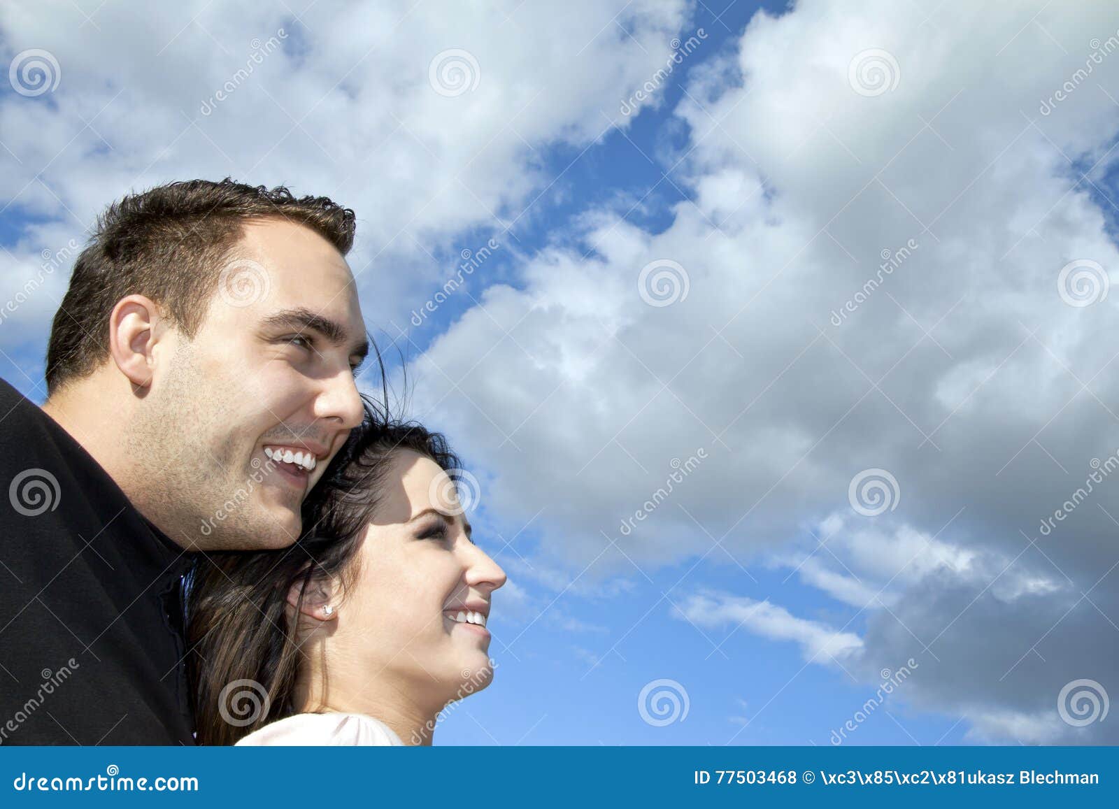 Lovers Looking To the Future Stock Photo - Image of young, dreaming ...