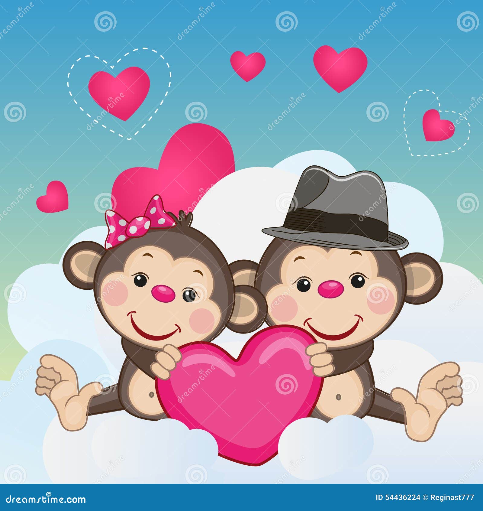Lovers Monkeys stock vector. Illustration of decoration - 54436224