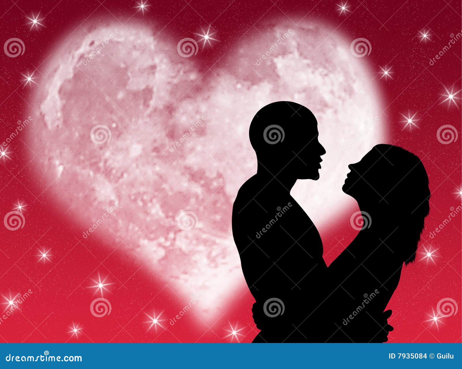 Lovers night stock illustration. Illustration of cupid - 7935084