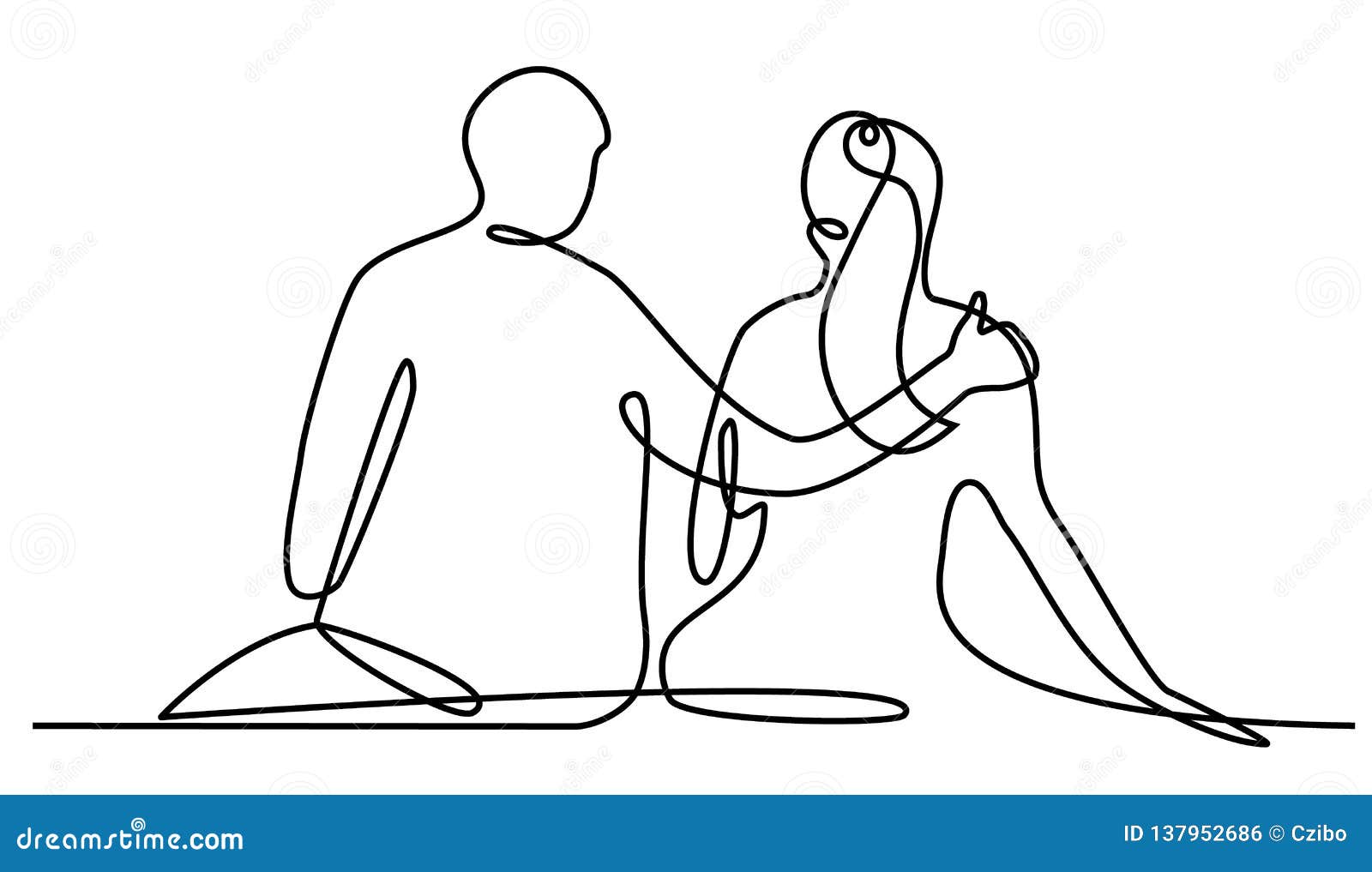 Lovers One Line Drawing Art Stock Vector - Illustration of calligraphy ...