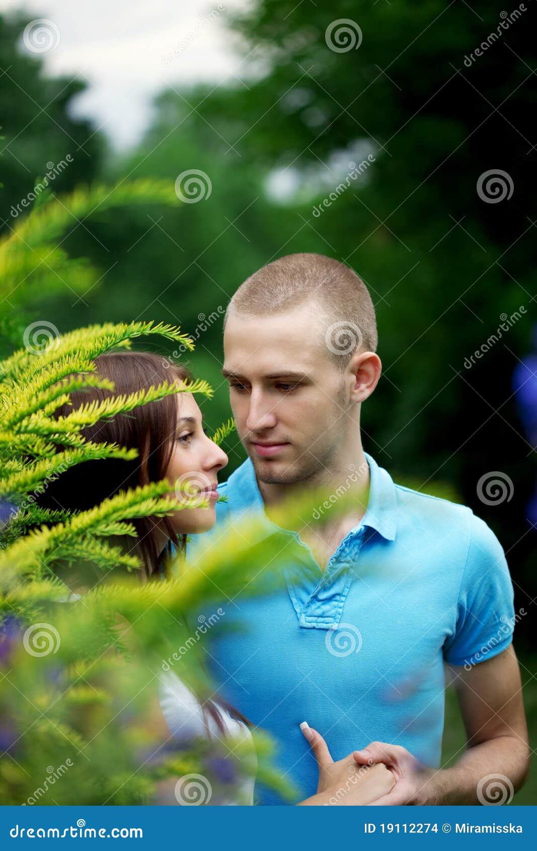 Lovers in the Park on a Date Stock Photo - Image of flowers, beauty ...