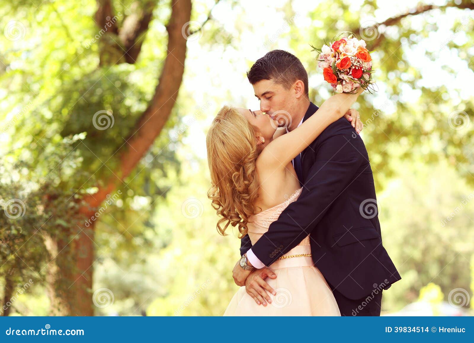 Lovers in park stock photo. Image of light, city, portrait - 39834514