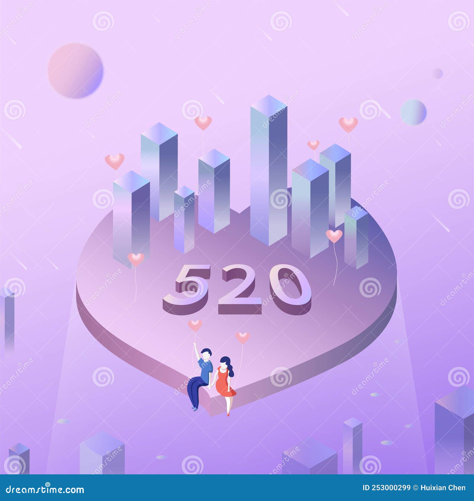 520 Valentine`s Day Love Illustration Poster. Stock Illustration ...