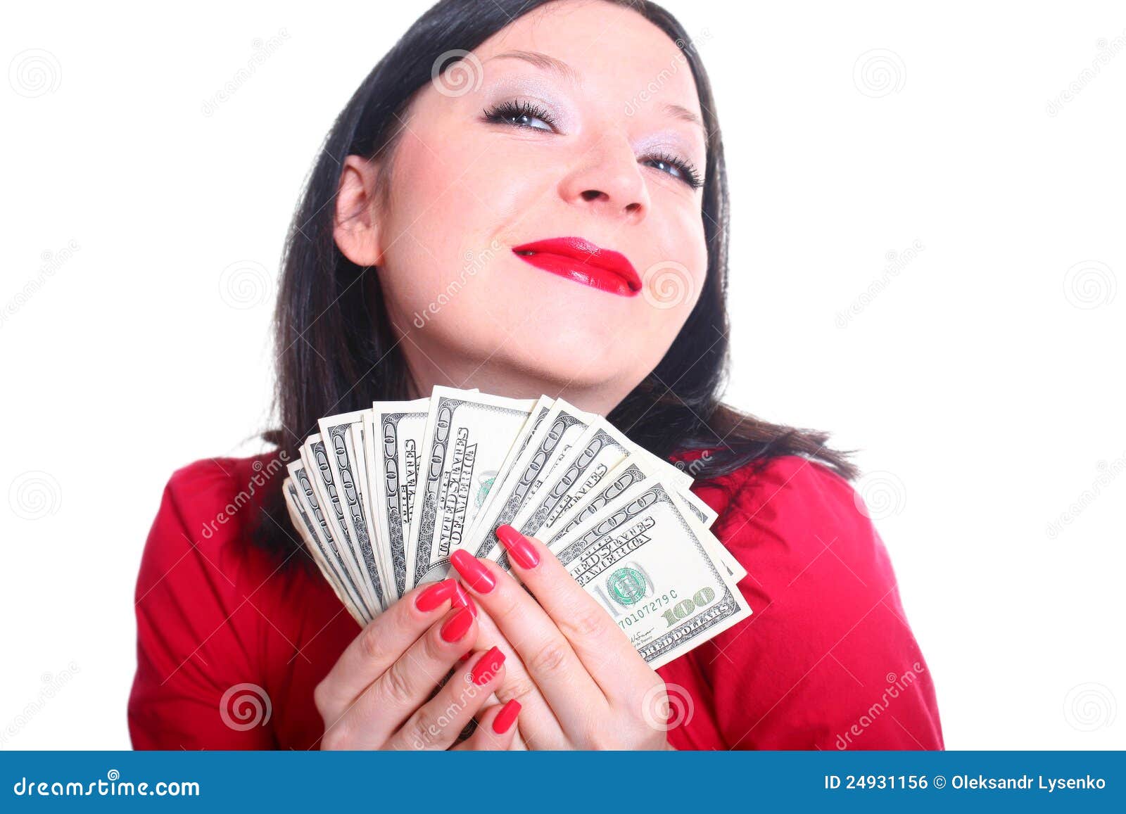 She loves money stock photo. Image of cash, broker, caucasian - 24931156