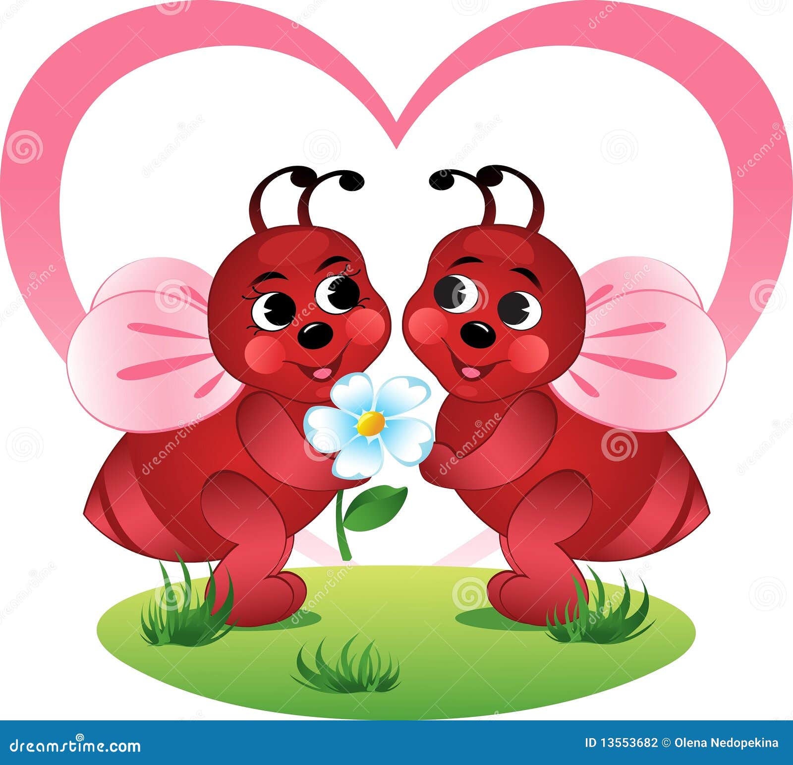 Loving bees stock vector. Illustration of love, green - 13553682
