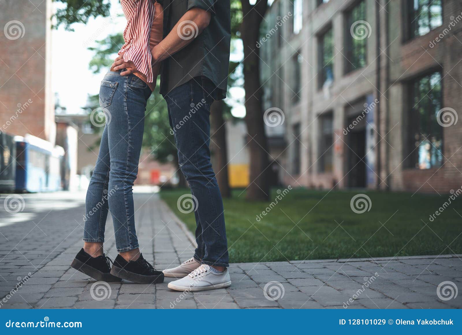 Loving Boyfriend Putting Hands on the Waist of His Girlfriend Stock ... Loving Boyfriend Putting Hands on the Waist of His Girlfriend Stock ...
