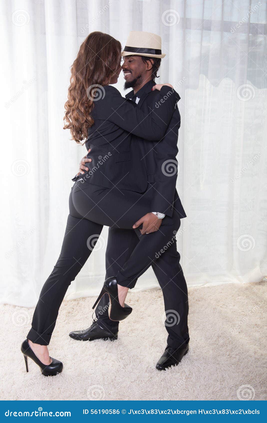 Loving Couple is Dancing on Carpet Stock Photo - Image of caucasian ...