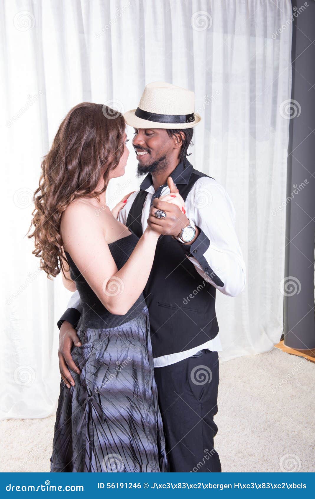 Loving Couple is Dancing Together Stock Photo - Image of couple, house ...
