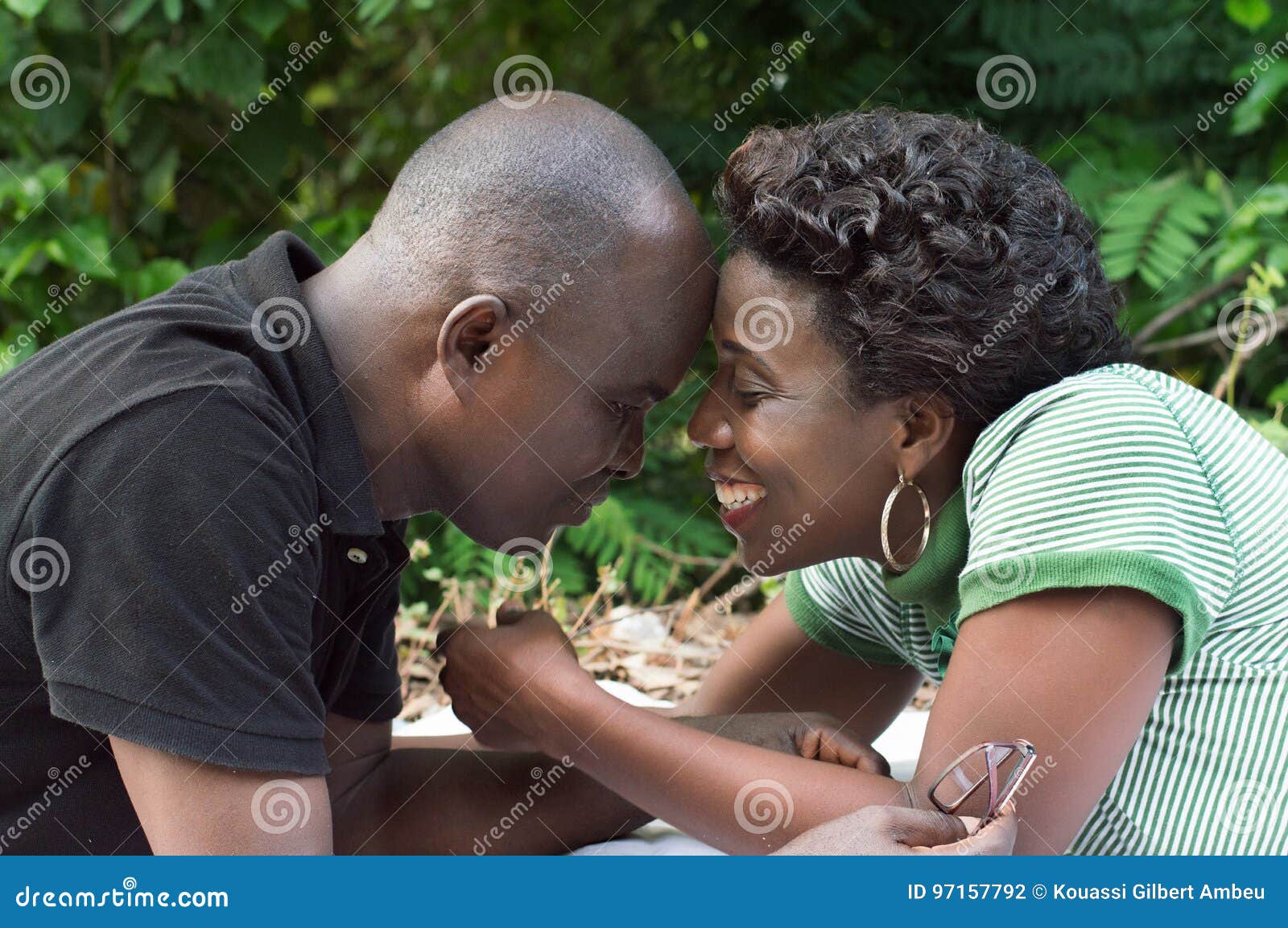 Loving Couple with Forehead Against Forehead. Stock Photo - Image of ...