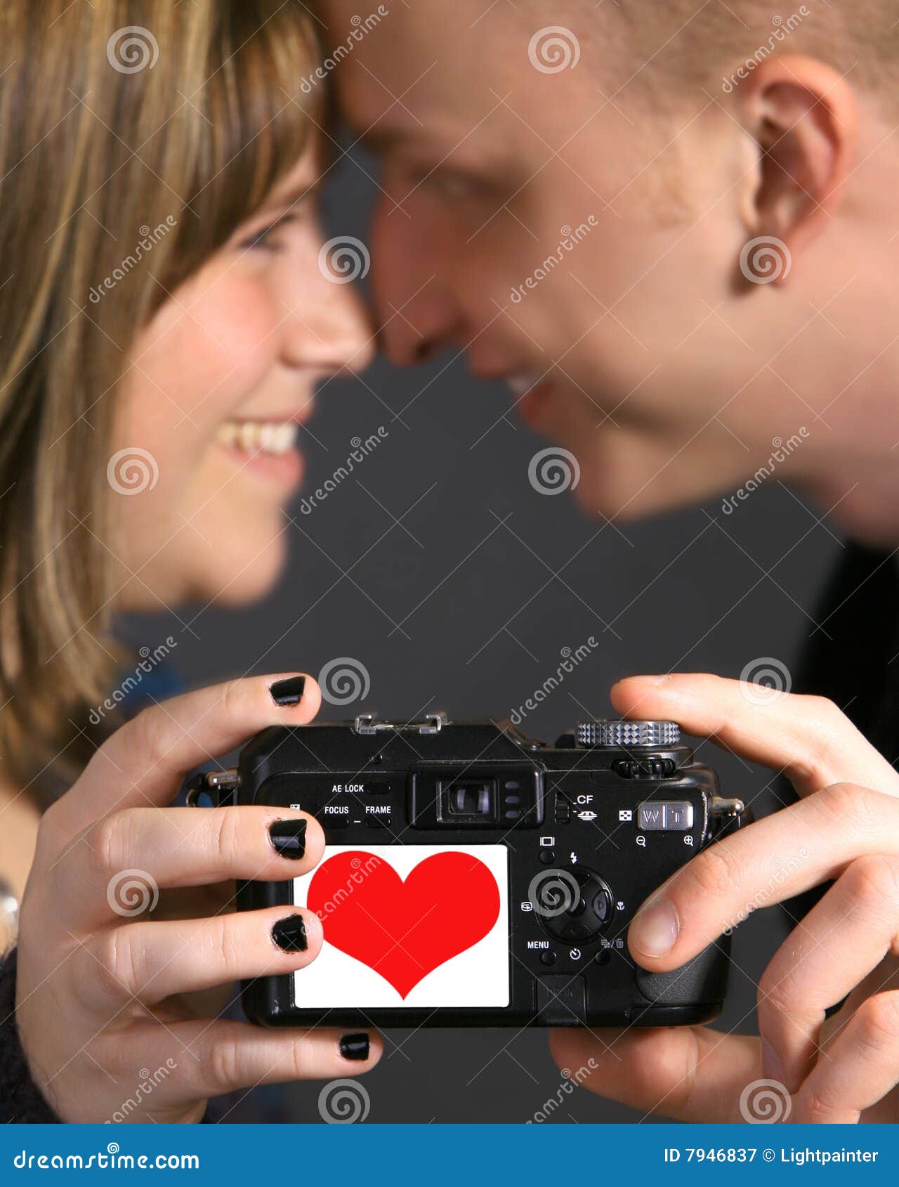 Loving Couple Holding Camera Stock Image - Image of male, noses: 7946837