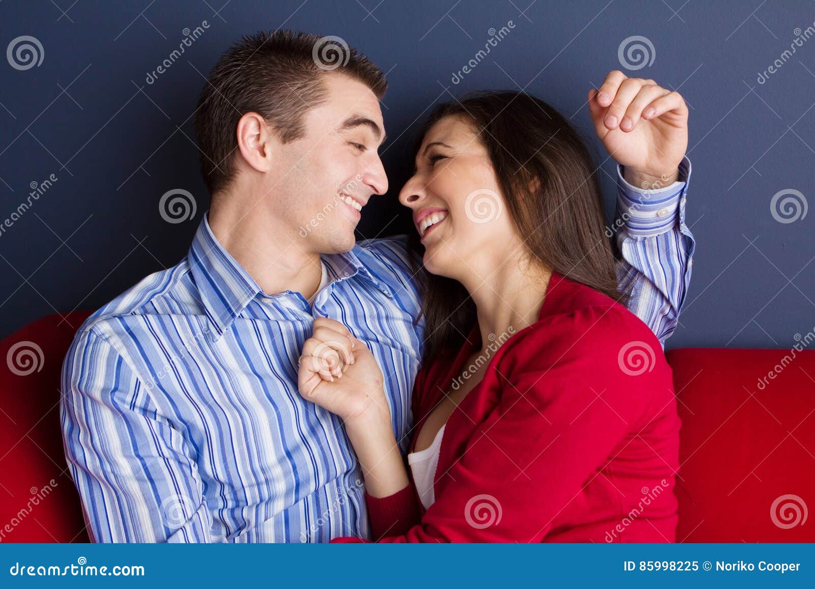 Loving Couple Hugging and Talking at Home. Stock Image - Image of women ...