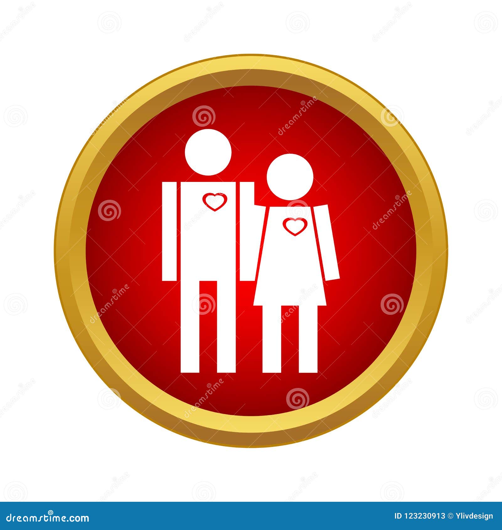 Loving Couple Icon, Simple Style Stock Illustration - Illustration of ...