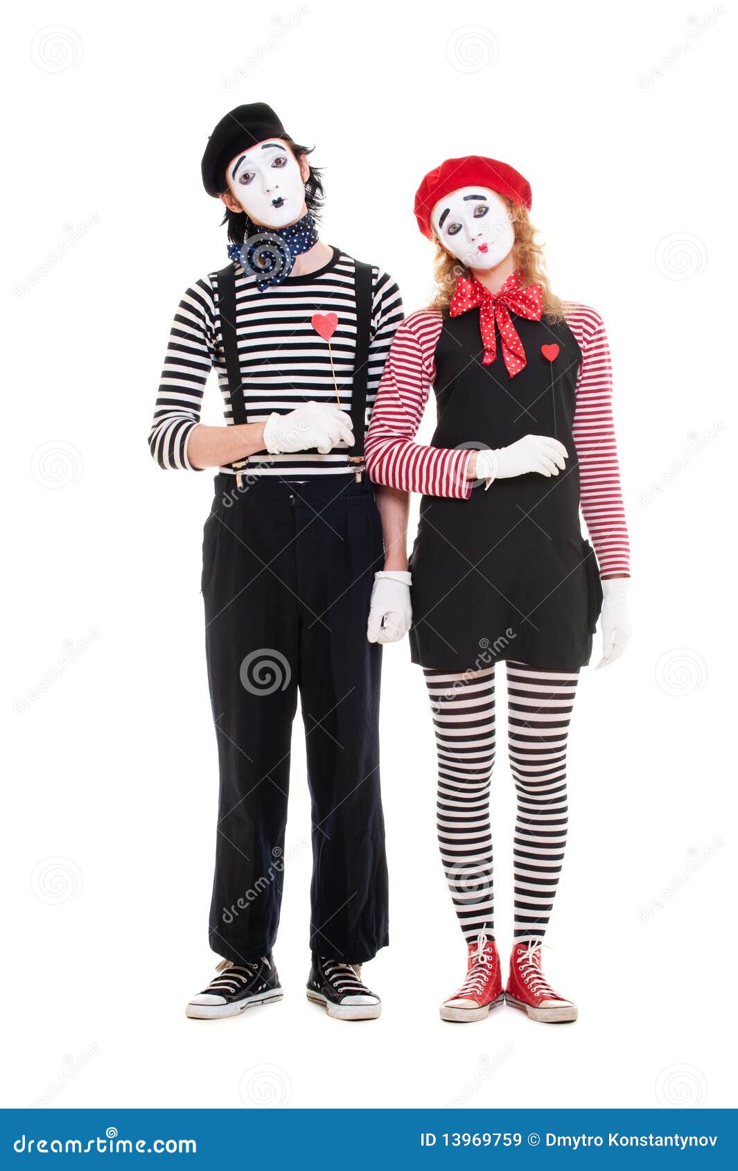 Loving couple of mimes stock image. Image of mask, concept - 13969759