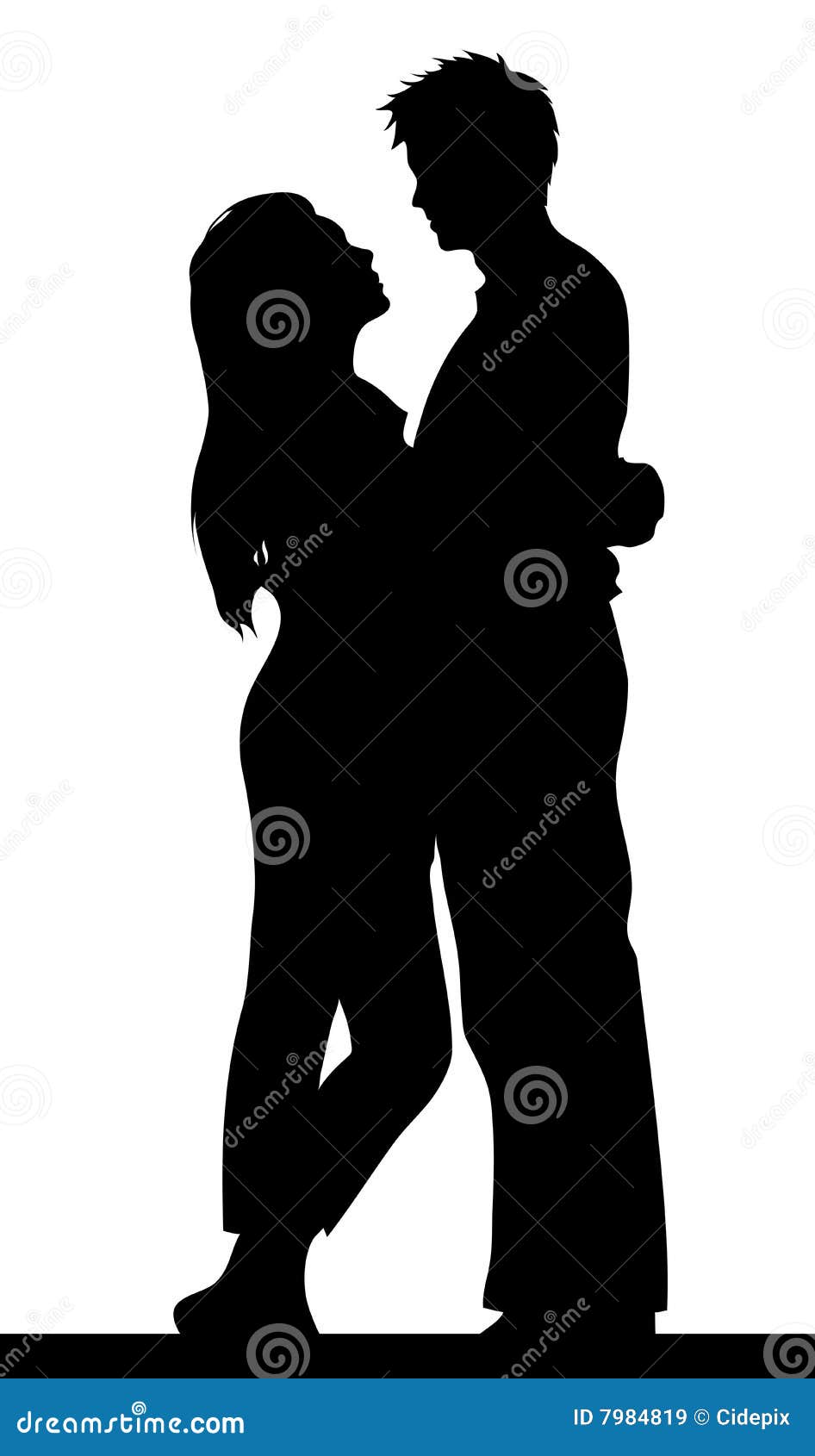 Loving Couple Silhouette Stock Vector Illustration Of Relationship
