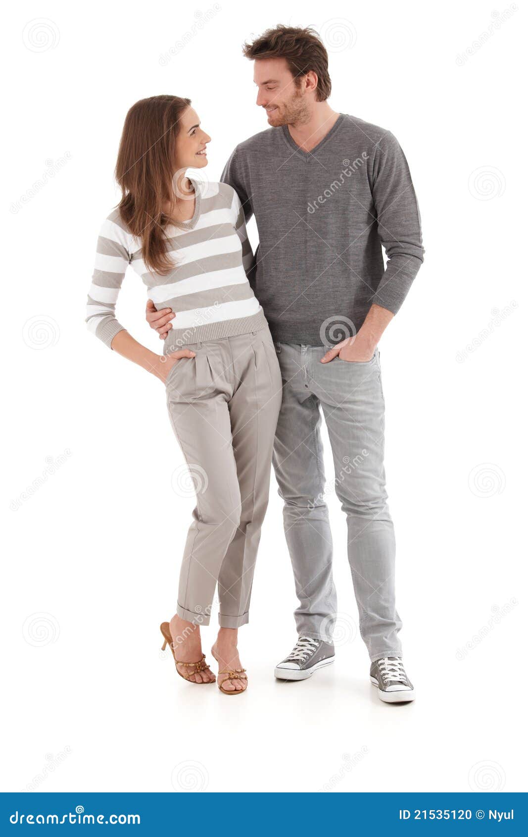 Loving Couple Smiling at Each Other Hugging Stock Photo - Image of ...