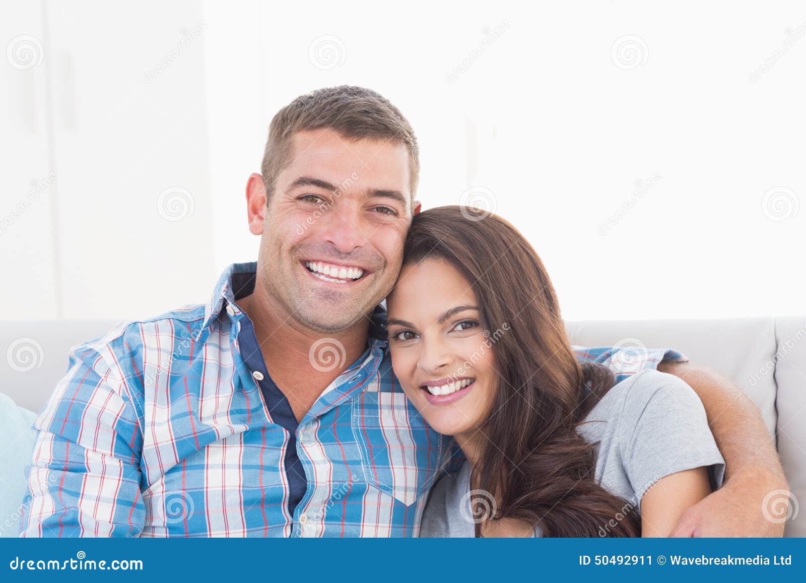 Loving Couple Smiling at Home Stock Image - Image of happy, caucasian ...