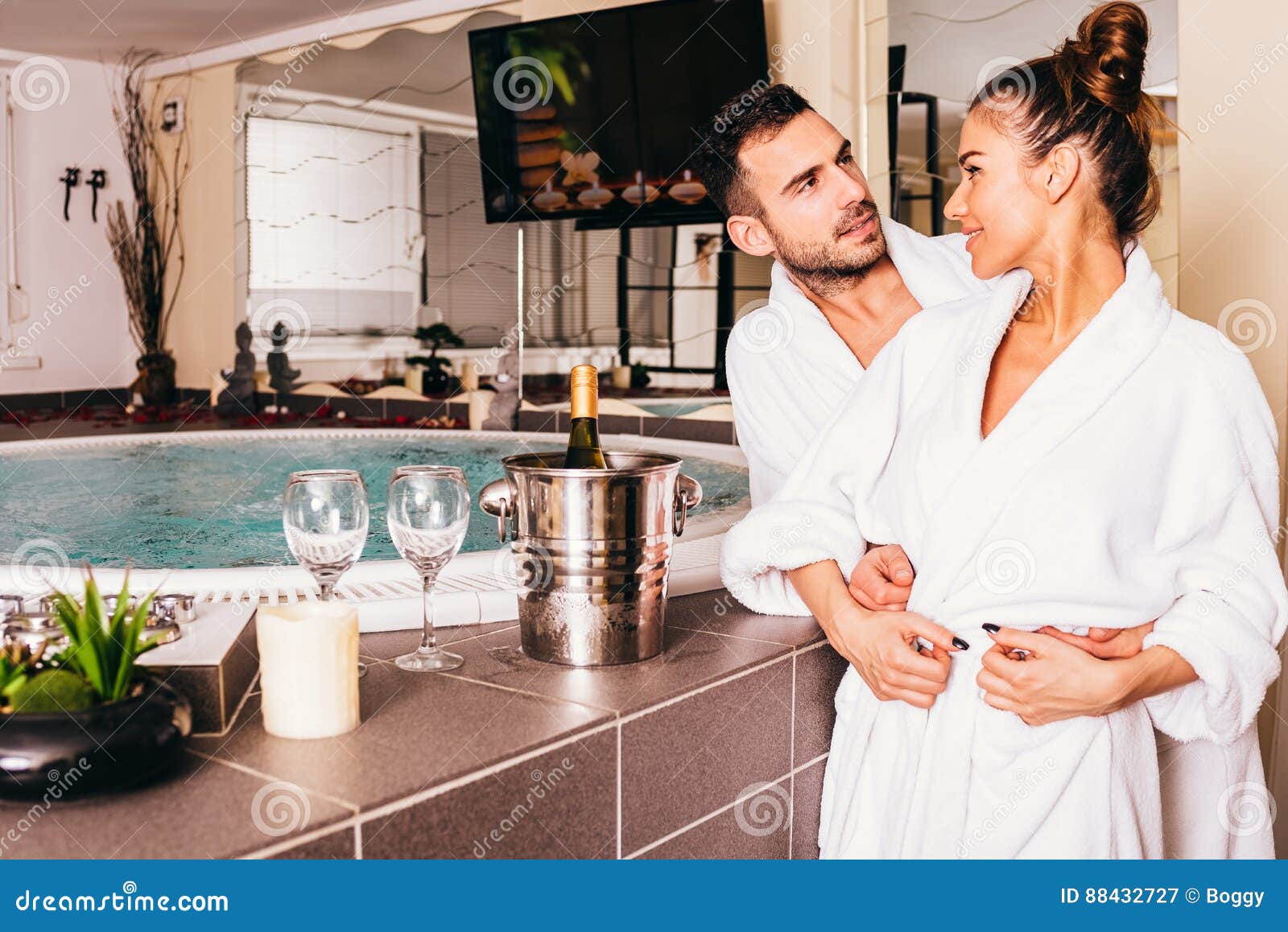 Loving Couple in Spa Center Stock Image - Image of couple, rejuvenation ...