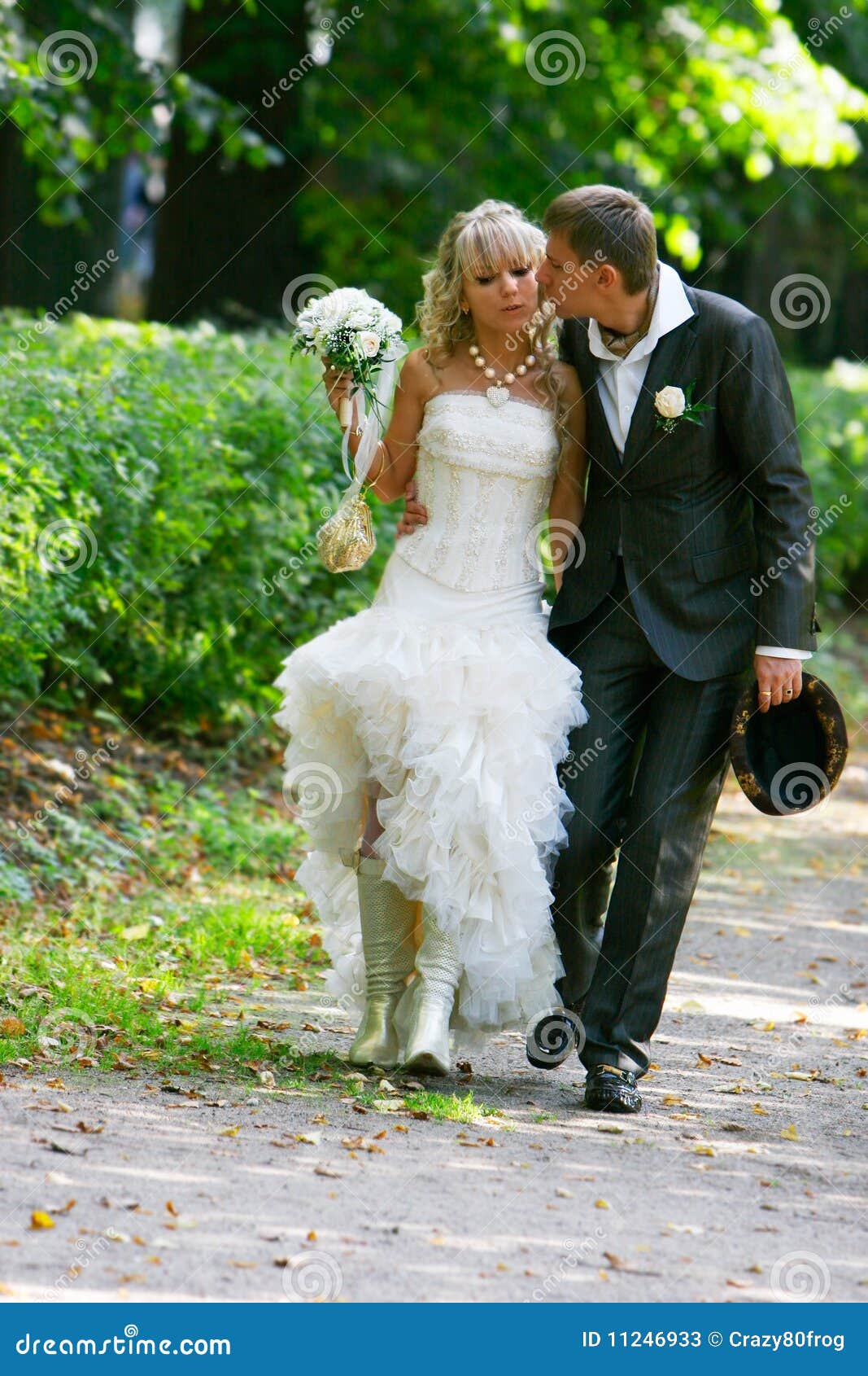 Loving Couple on Their Wedding Day Stock Image - Image of enjoying ...