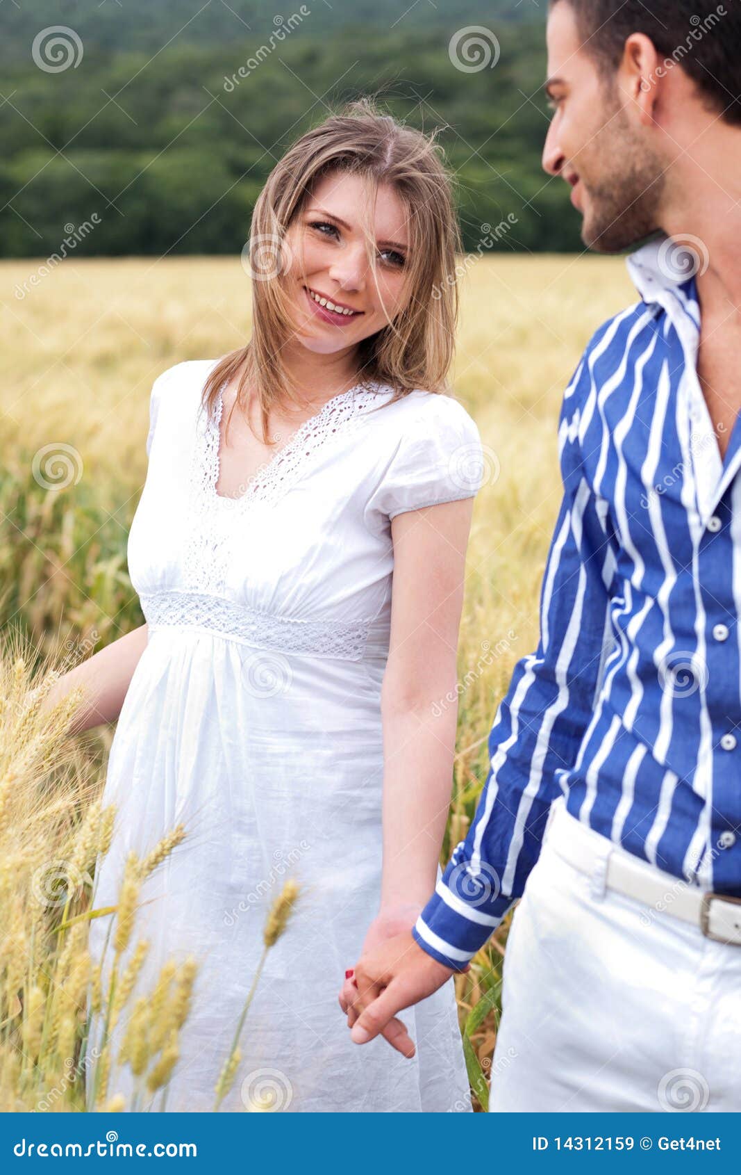 Loving Couple, Woman on Focus Stock Image - Image of male, handsome ...