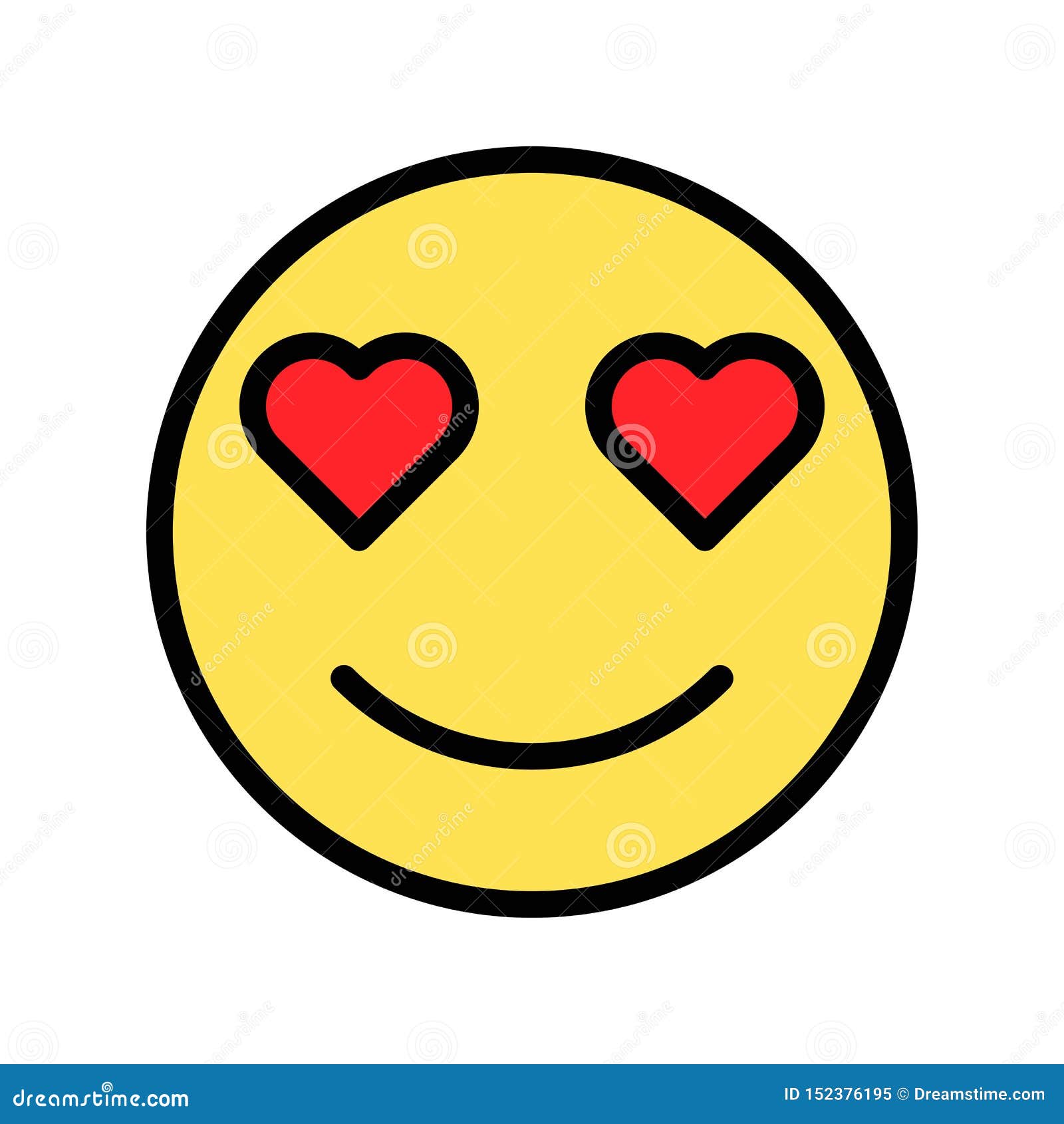 Loving Face Vector Illustration, Filled Style Icon Editable Outline ...