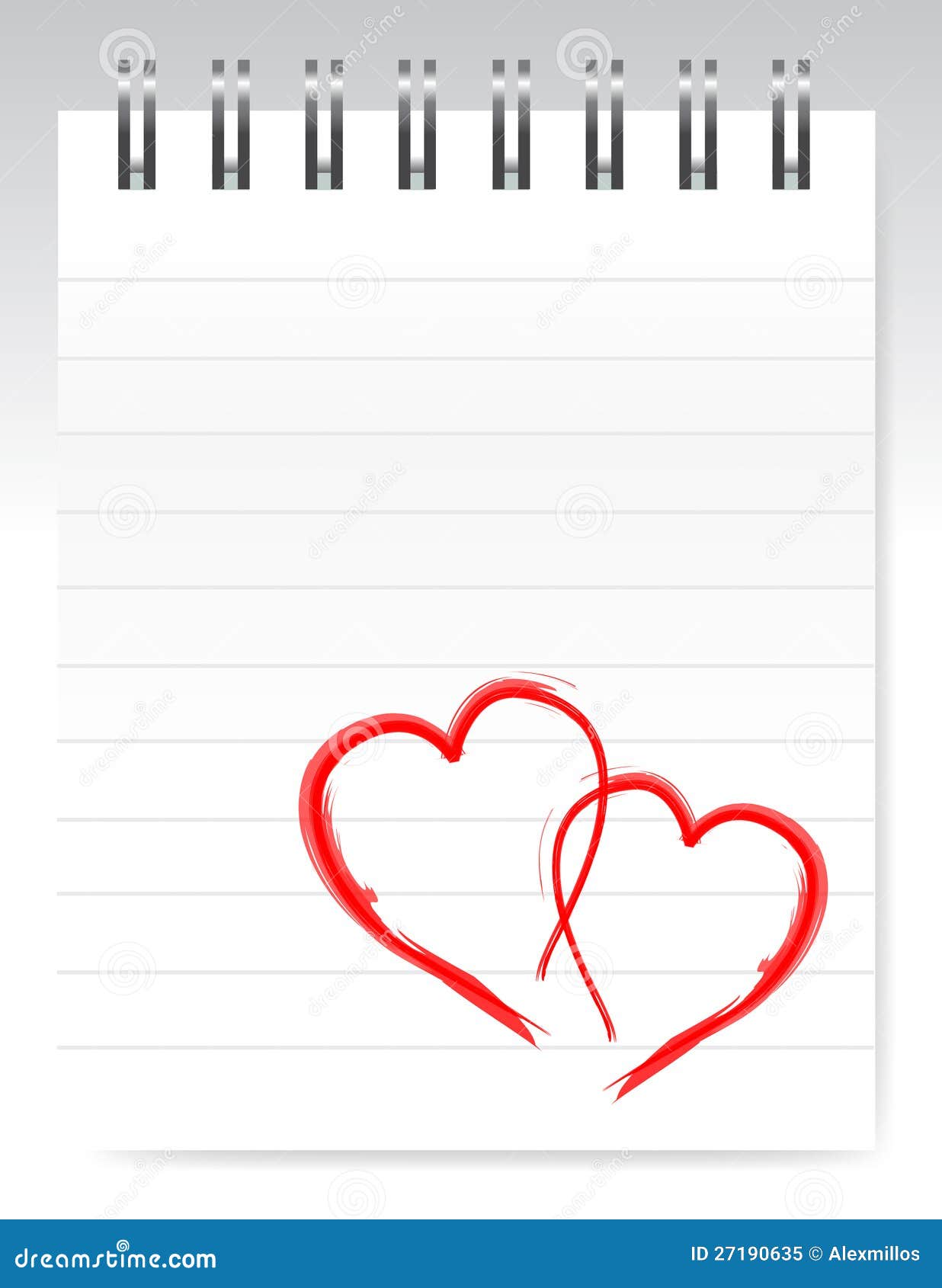 Loving Hearts Notepad Design Illustration Stock Illustration ...
