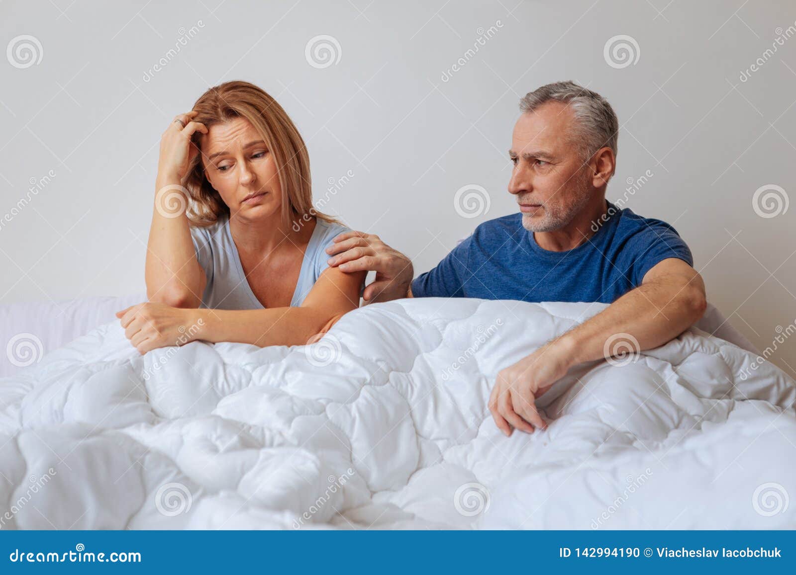 Loving Husband Supporting His Wife Having Problems at Work Stock Photo ...