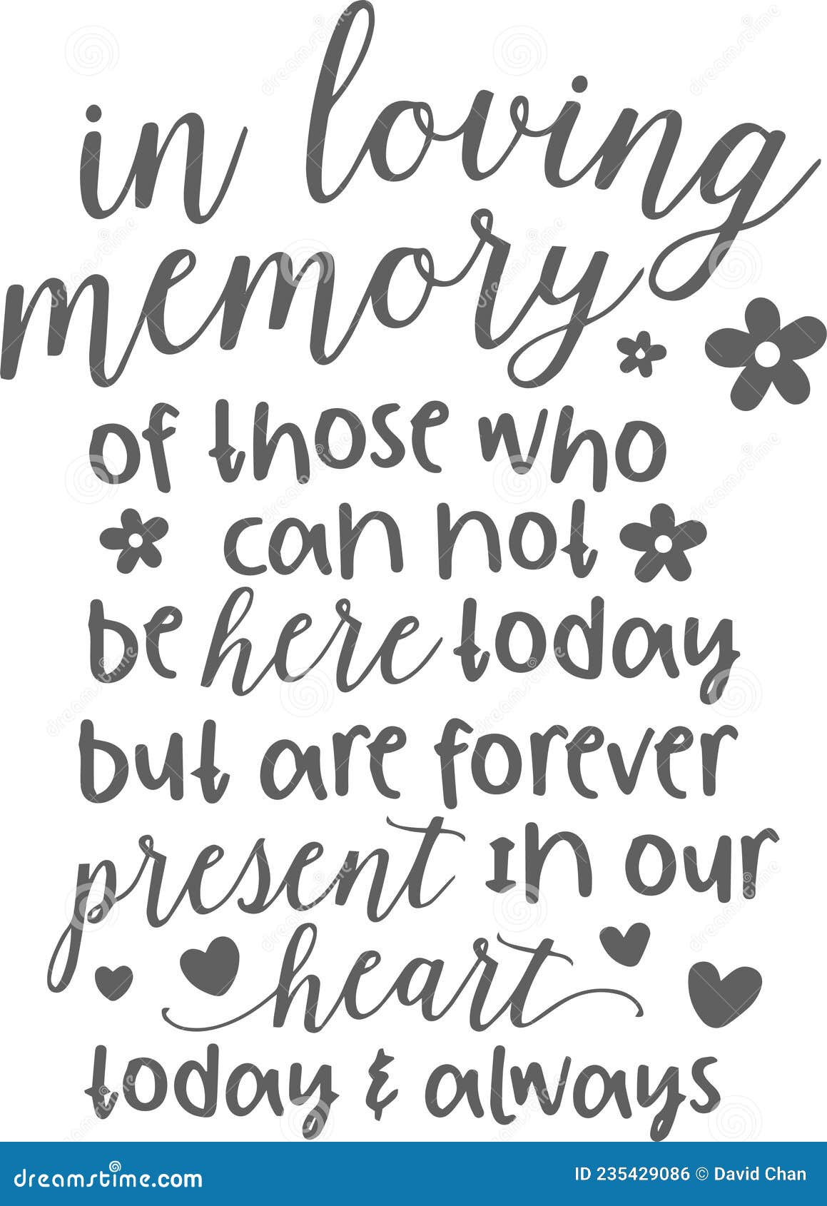 In Loving Memory Inspirational Quotes Stock Vector - Illustration of ...