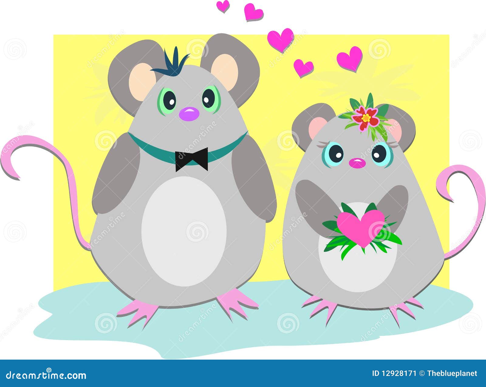 Loving Mice Couple Stock Vector Illustration Of Pair 12928171