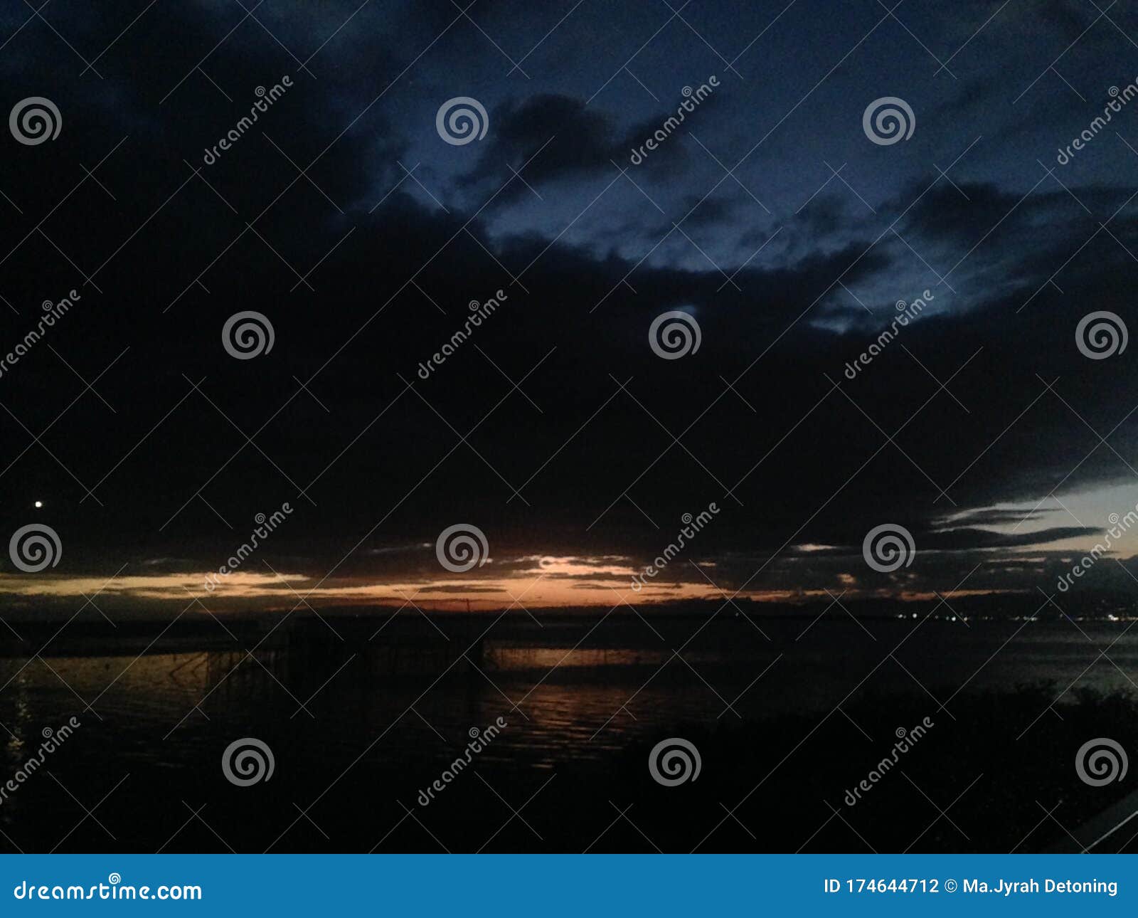 Loving the Night View in Lake Stock Photo - Image of amazing, view ...