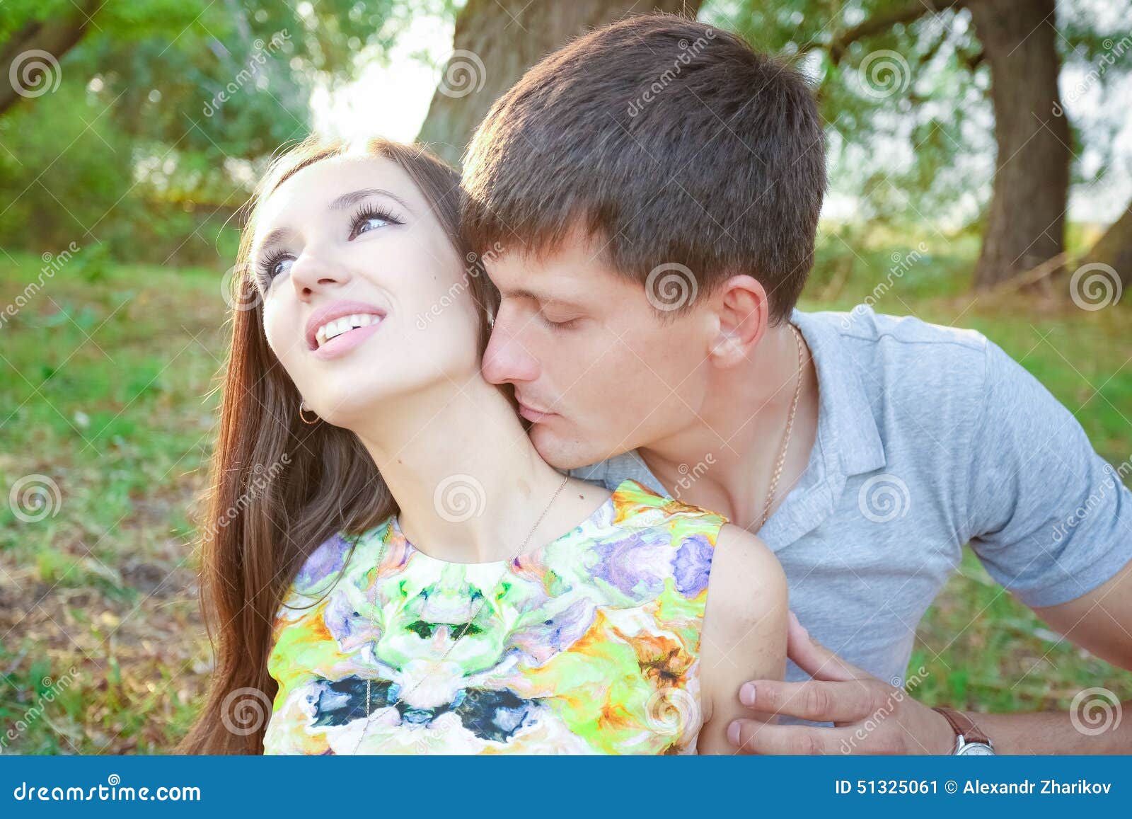 Loving people stock image. Image of casual, orchard, nature - 51325061