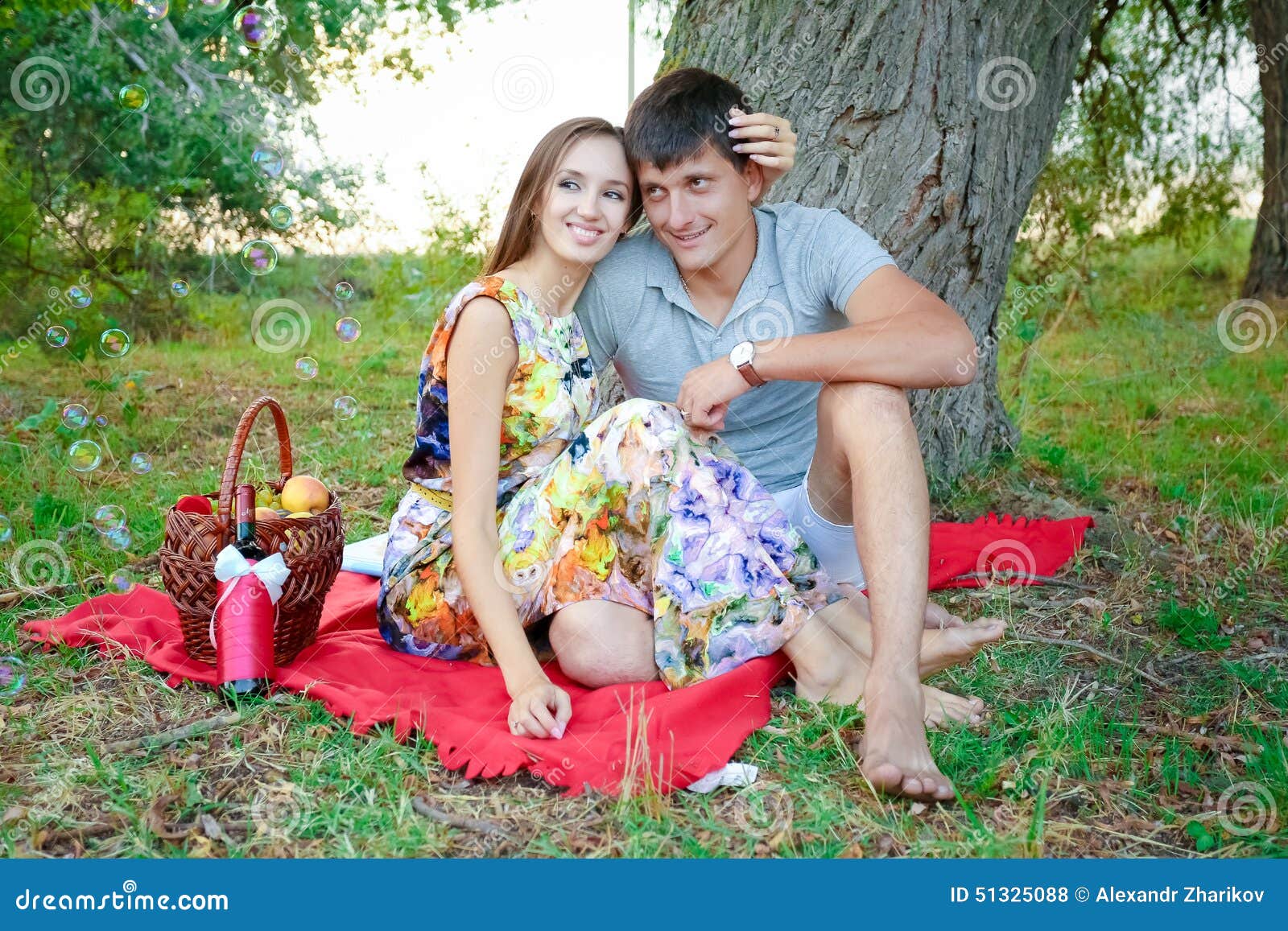 Loving people stock photo. Image of mood, field, orchard - 51325088
