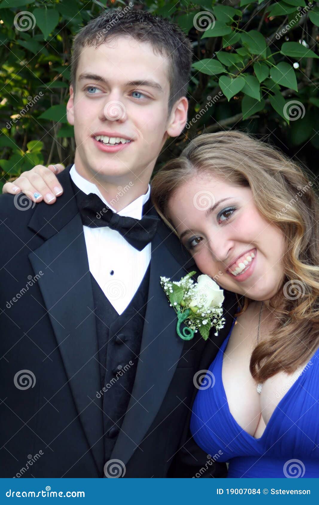 Loving Prom Couple Portrait Stock Photo - Image of elegant, handsome ...