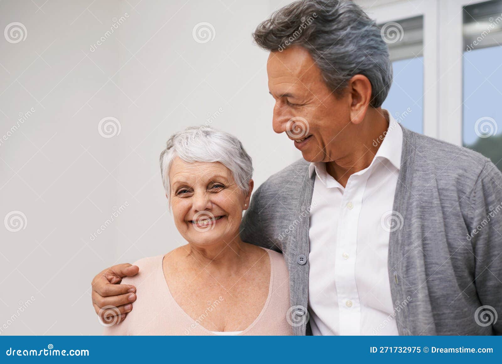 Loving Retirement. an Affectionate Elderly Couple at Home. Stock Image ...