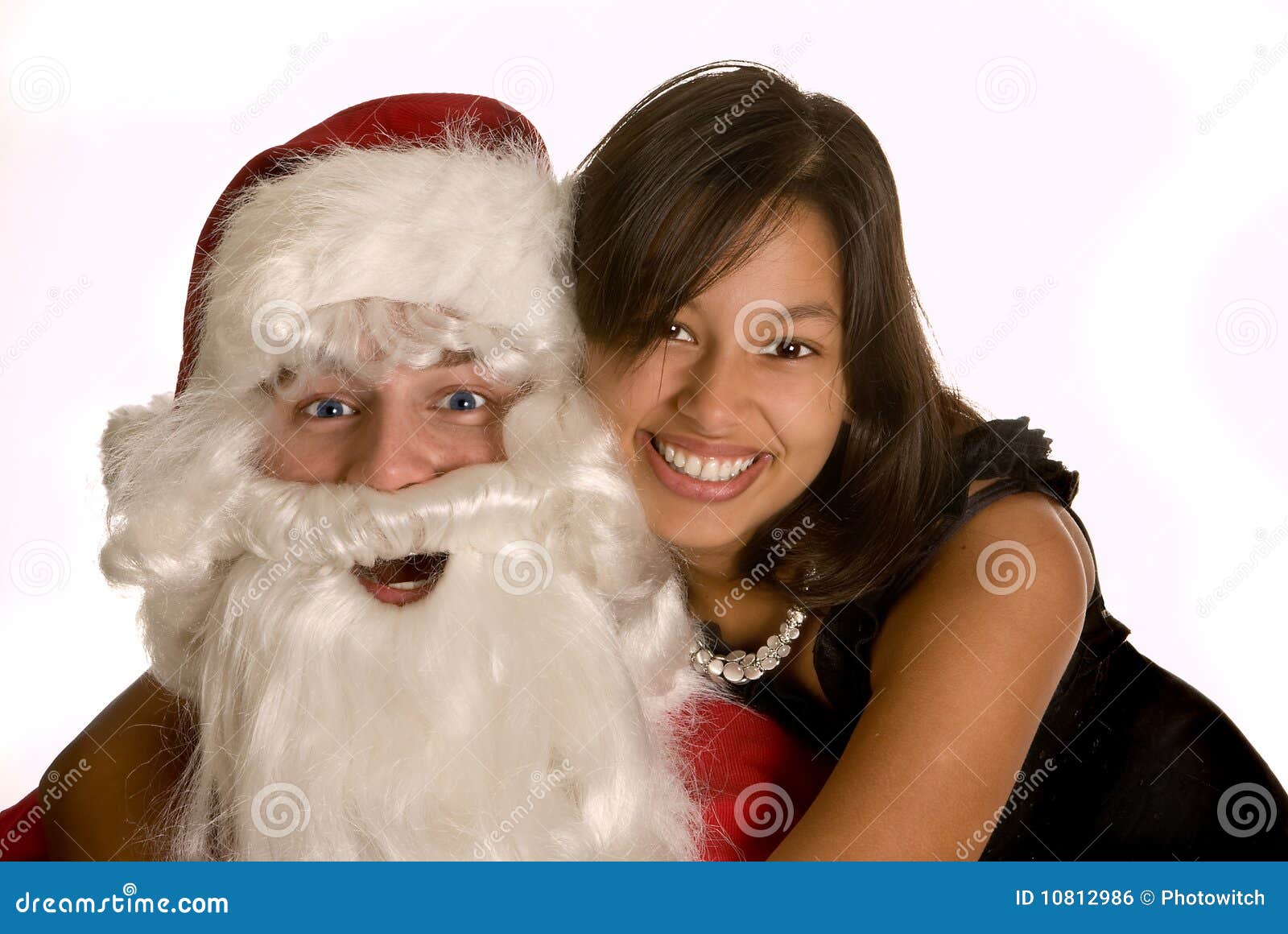 Loving santa stock photo. Image of party, ethnic, beard - 10812986
