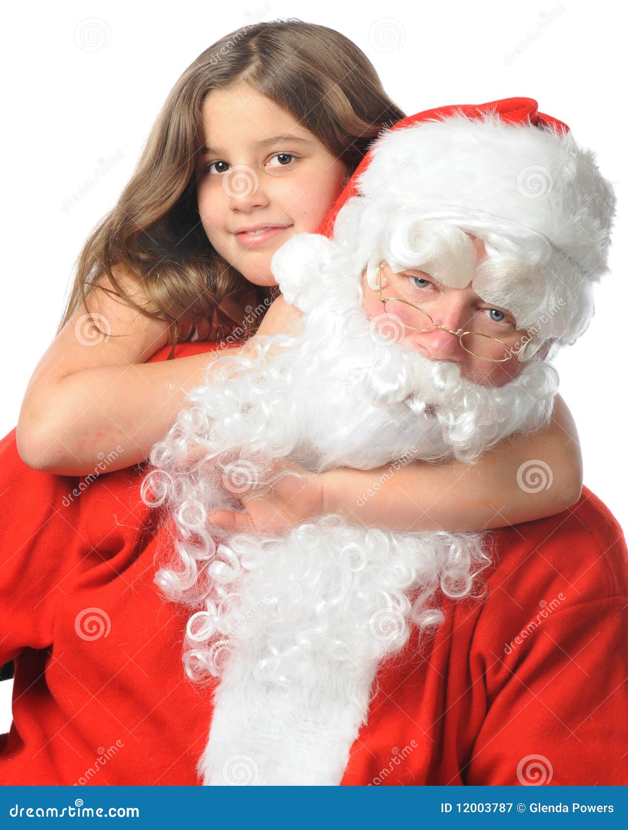 Loving on Santa stock image. Image of holiday, girl, happy - 12003787