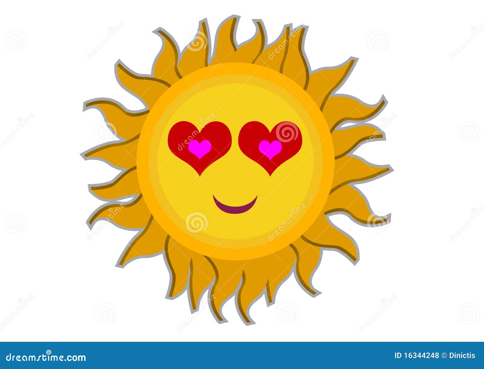 Loving Sun Cartoon Character Stock Vector - Illustration of icon, color ...