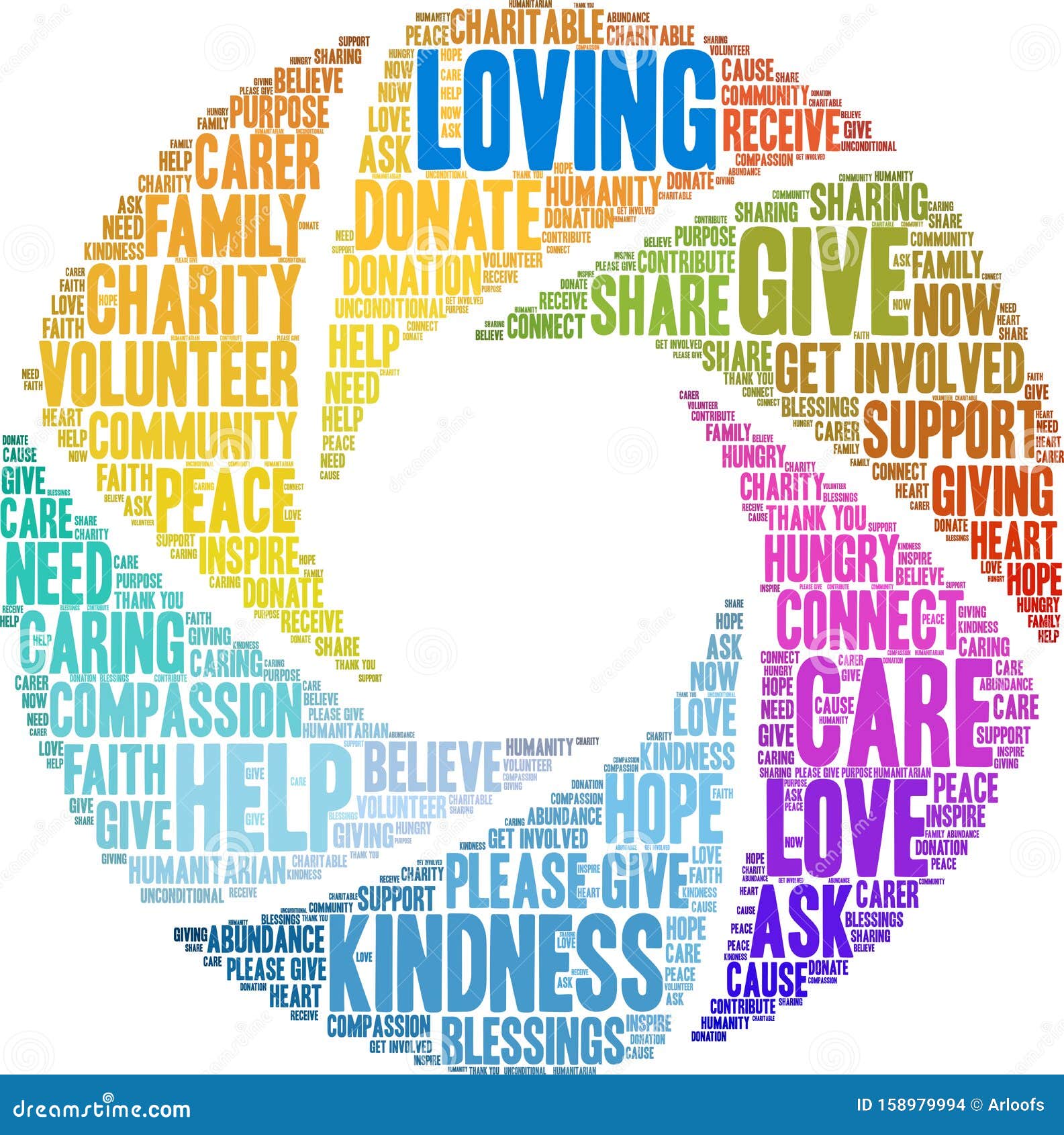 Loving Word Cloud stock vector. Illustration of faith - 158979994