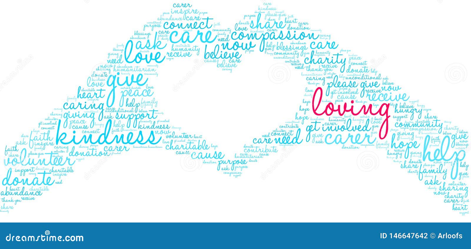 Loving Word Cloud stock vector. Illustration of charitable - 146647642