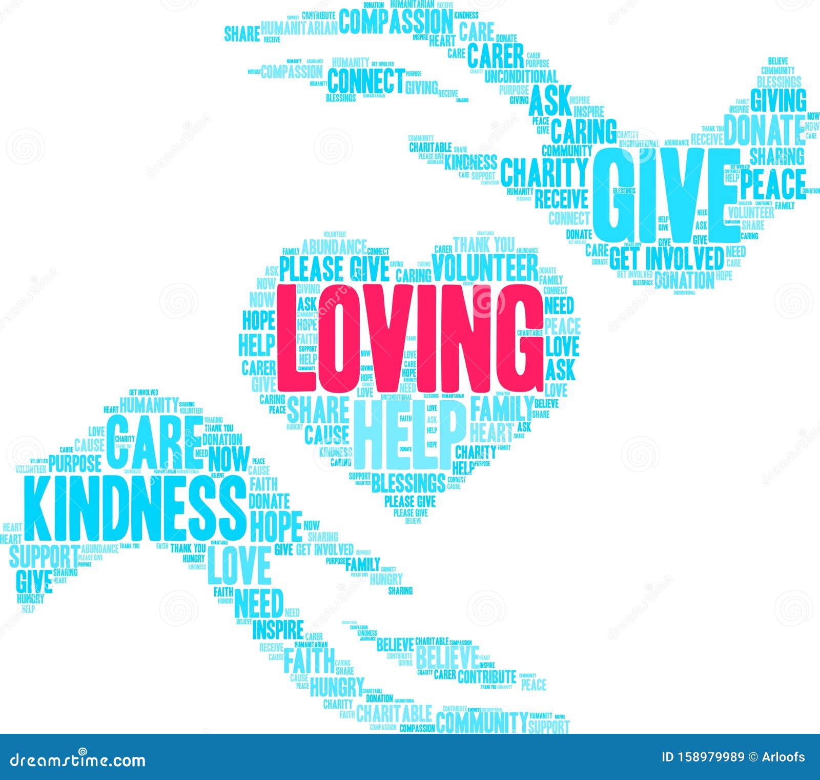 Loving Word Cloud stock vector. Illustration of contribute - 158979989
