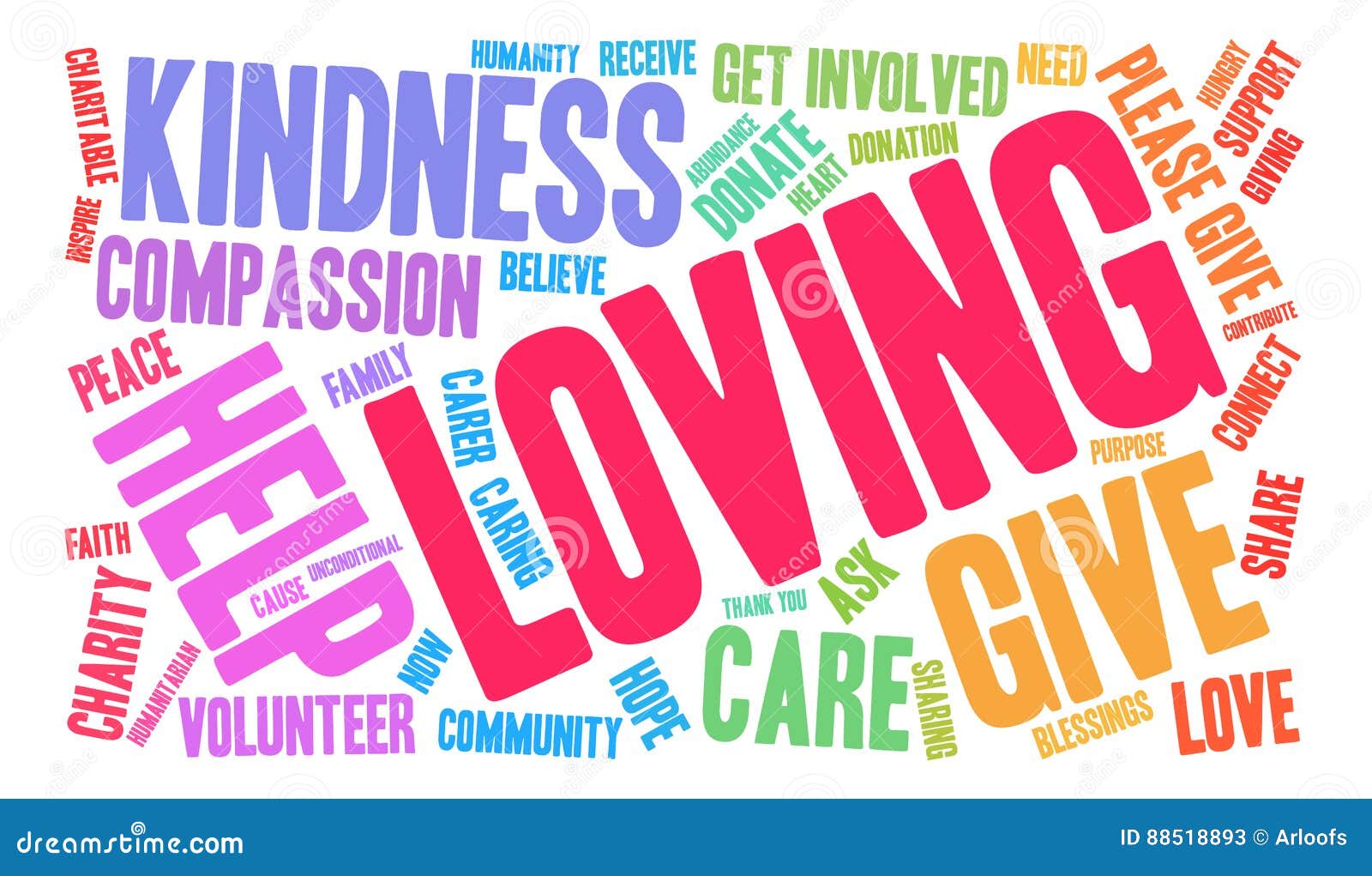 Loving Word Cloud stock vector. Illustration of contribute - 88518893