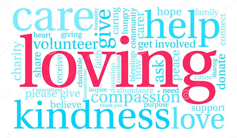 Loving Word Cloud stock illustration. Illustration of giving - 98545679