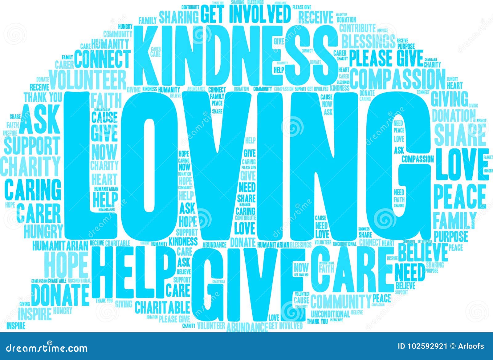 Loving Word Cloud stock illustration. Illustration of donate - 102592921