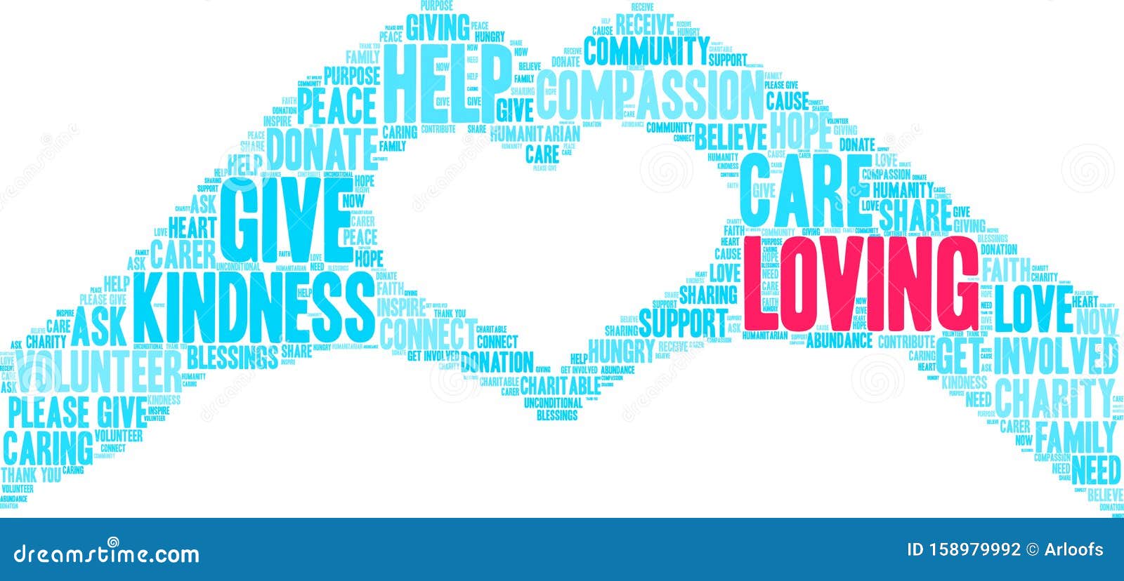 Loving Word Cloud stock vector. Illustration of contribute - 158979992