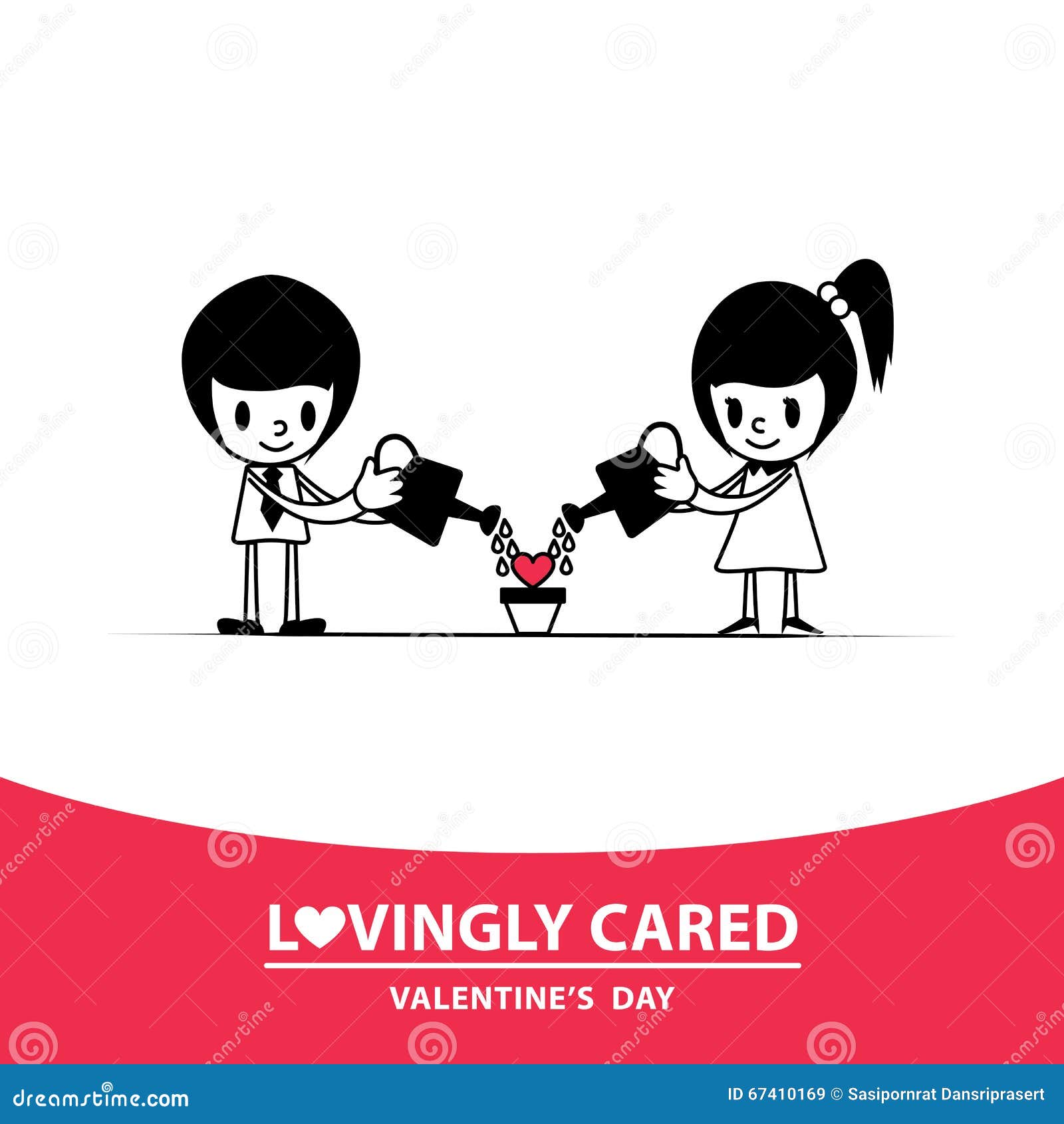 Lovingly cared stock vector. Illustration of white, line - 67410169