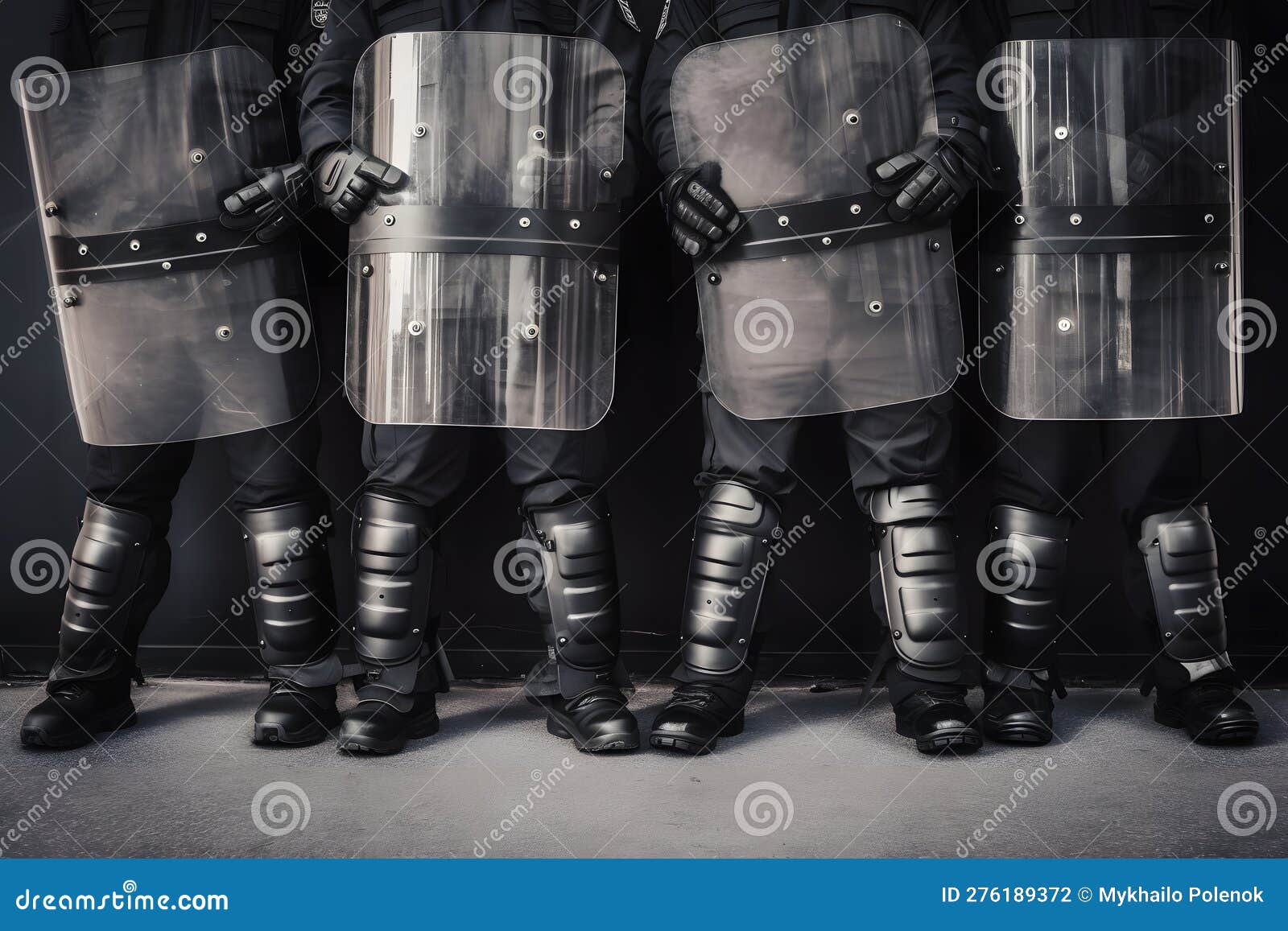 Low Angle of Anonymous Police Soldiers in Protective Uniforms and ...