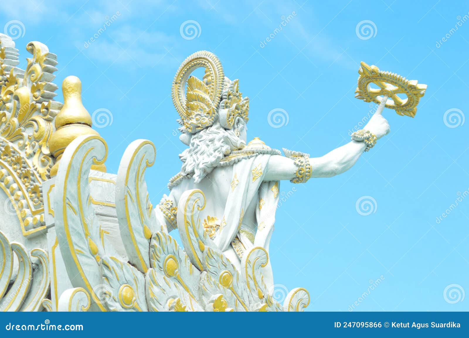 Low Angle Back View Krishna Chakra Statue on Blue Sky in Park Stock ...
