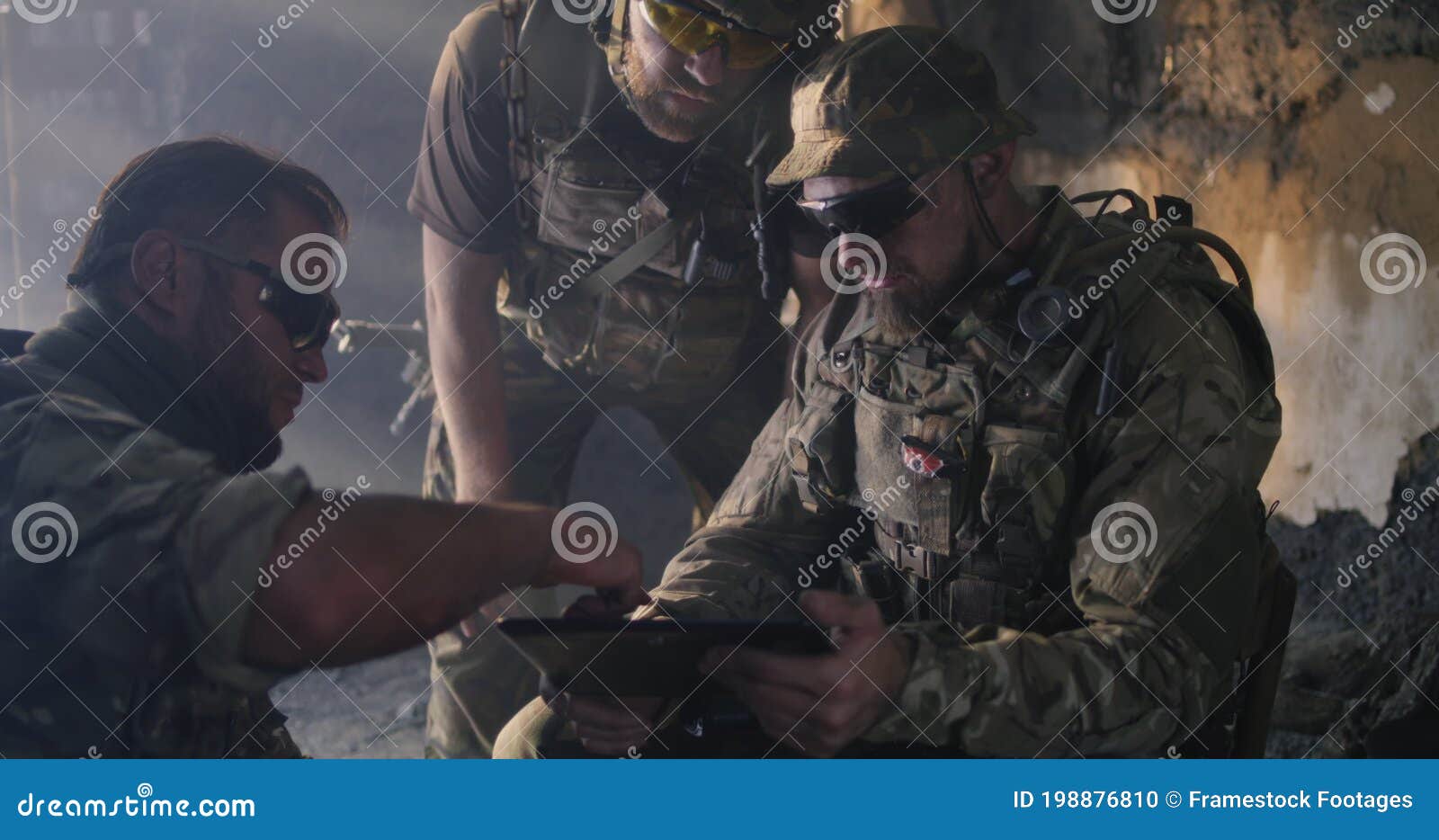 Soldier Showing Region Plan To Commander Stock Footage - Video of ...